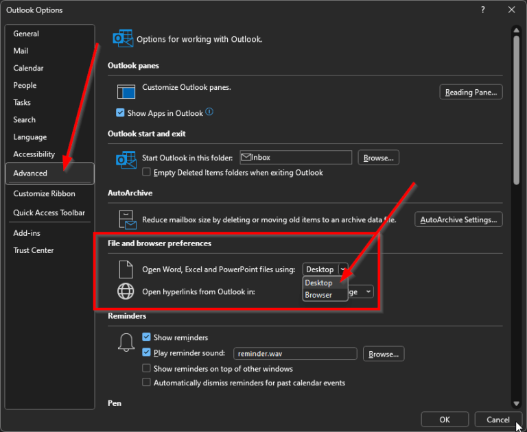 Default open behaviour for Microsoft 365 Apps (Office) documents in Outlook – Manage The Cloud ...